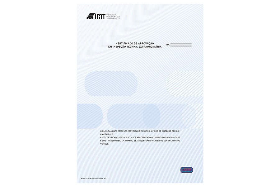 Certificado de Inspecção Técnica Extraordinária| INCM