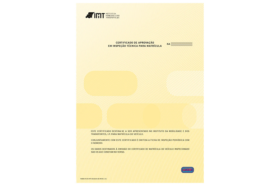 Certificado de Inspecção Técnica para Matrícula| INCM