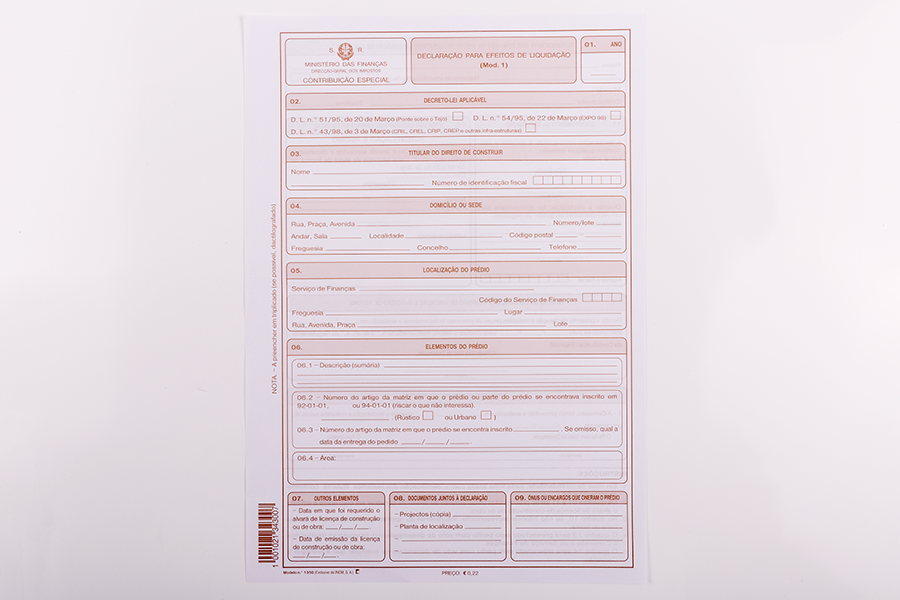 Form: Modelo 1350 - Contribuição Especial (Direcção Geral de Impostos ...